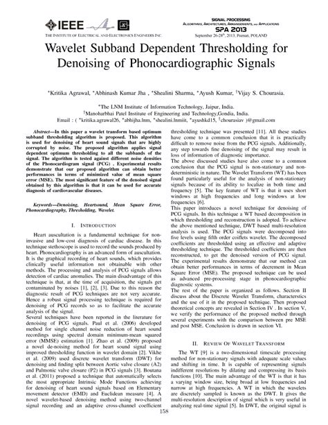 Pdf Wavelet Subband Dependent Thresholding For Denoising Of