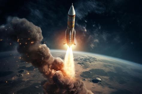 Premium Ai Image 3d Rocket Launching To Space