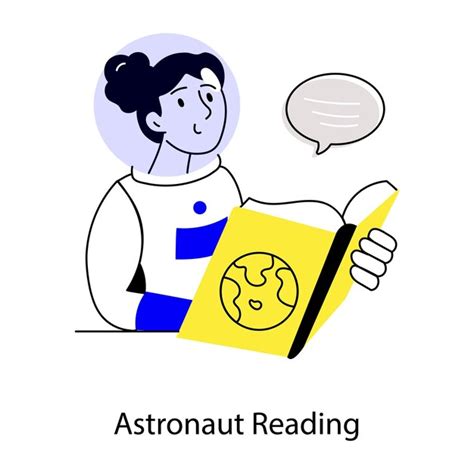 Premium Vector A Drawing Of A Astronaut Reading A Book With A Man In A Space Suit