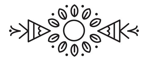 Text Divider In Tribal Style Floral And Geometric Elements For Greeting Card Design Separator