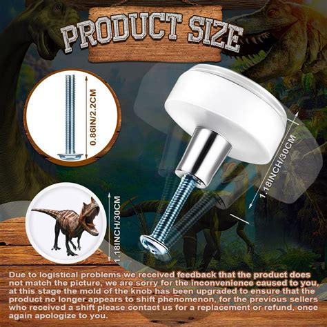 12 Pcs Dinosaur Dresser Knobs Round Rubber Drawer Pulls Cute Dinosaurs Print