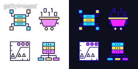 Dataset Processing Light And Dark Theme Rgb Color Pixel Perfect Icons Set 1363072788 게티이미지뱅크