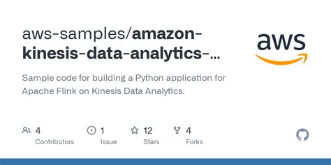 Issues · Aws Samplesamazon Kinesis Data Analytics For Pyflink