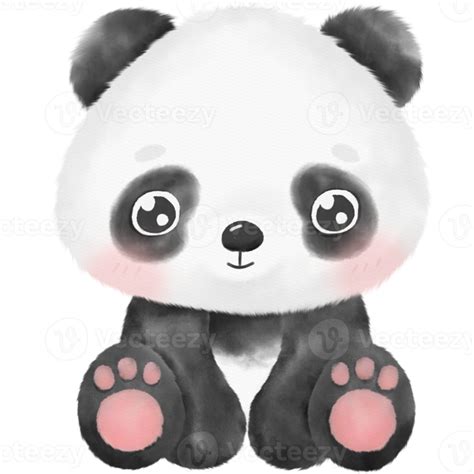 Cute Panda Watercolor Illustration 17340086 Png