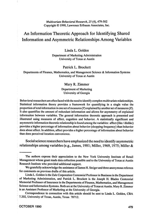 Pdf An Information Theoretic Approach For Identifying Shared