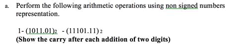 solved perform the following arithmetic operations using