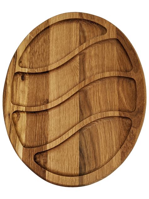 Менажница дубовая овальная № 3 28 35 см купить в Украине Деревянные тарелки от 69 грн