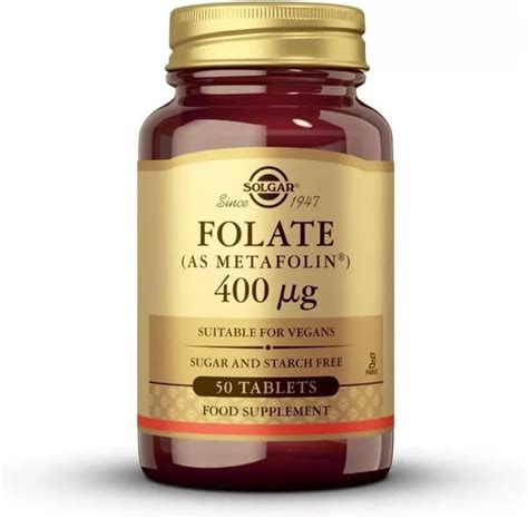 Solgar Folate As Metafolin 400 G Tablets Food Supplement Pack Of