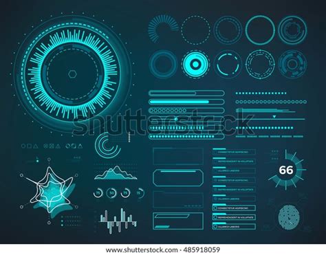 Futuristic User Interface HUD Infographic Vector Elements Digital