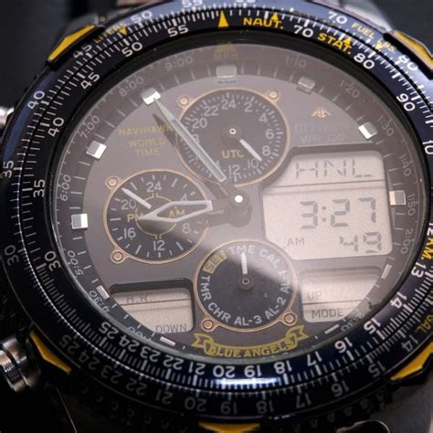 Citizen Blue Angels Navihawk World Timer Chronograph Watch W Box