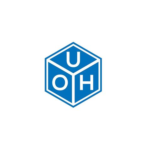 Diseño Del Logotipo De La Letra Uoh Sobre Fondo Negro Concepto De