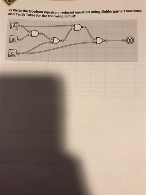 Solved Boolean Equation Reduced Equation Using Demorgans