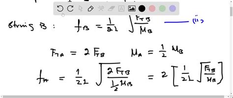 solved string a has twice the tension but half the linear mass density