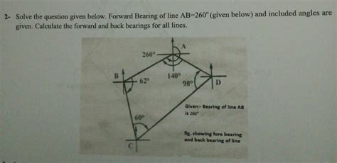 Solved Solve The Question Given Below Forward Bearing Of