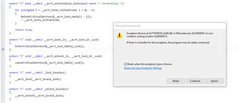 C Exception Handler Error Code In Thread Local Storage Stack Overflow