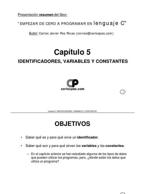 capitulo 05 identificadores variables y constantes pdf variable