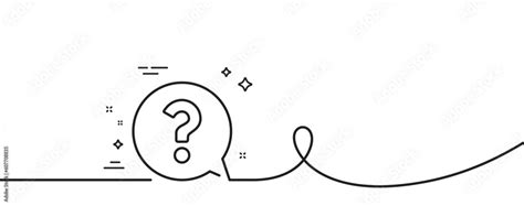 Question Mark Line Icon Continuous One Line With Curl Help Speech
