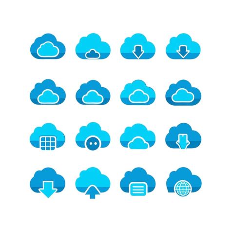 Premium Vector Cloud And Cloud Storage Icon Set Vector
