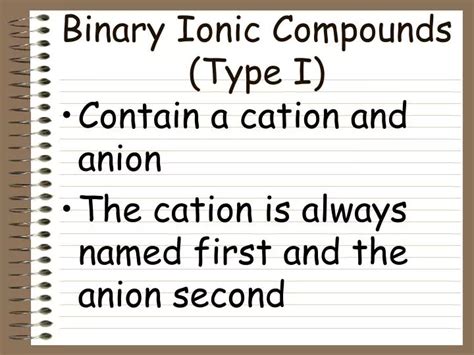 PPT Binary Ionic Compounds Type I PowerPoint Presentation Free Download ID