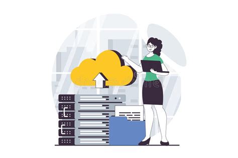 SaaS Concept With People Scene In Flat Design For Web Stock Illustration Illustration Of