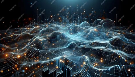 3d Abstract Network Technology Background With Flowing Particles Premium Ai Generated Image