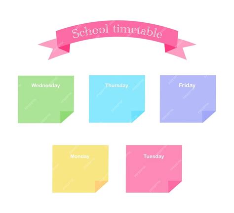 학교 시간표 템플릿으로 돌아 가기 프리미엄 벡터