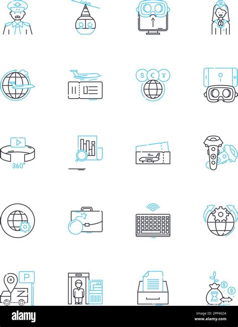 Augmented Reality Linear Icons Set Hologram Overlay Interactive