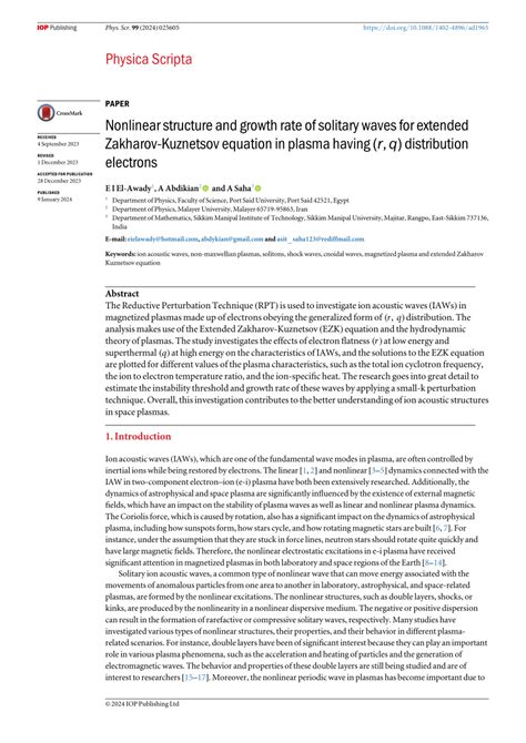 Nonlinear Structure And Growth Rate Of Solitary Waves For Extended Zakharov Kuznetsov Equation
