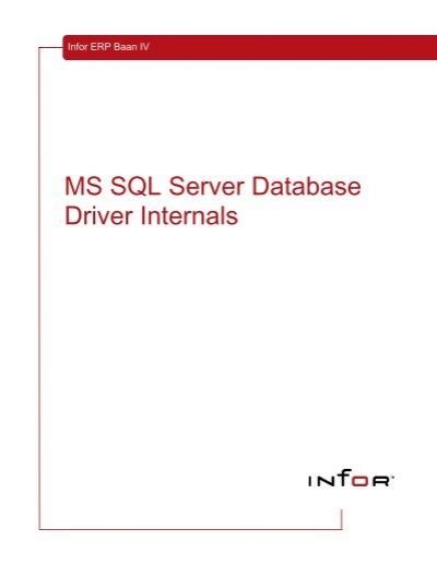 Ms Sql Server Database Driver Internals Baan Implementation