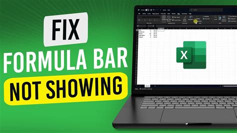 How To Fix Formula Bar Not Showing In Excel Youtube