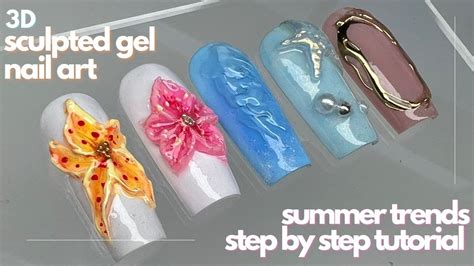 Step By Step Tutorials 3d Gel Sculpted Nail Art Orchid Flower Nails
