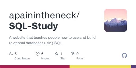 GitHub Apainintheneck SQL Study A Website That Teaches People How To Use And Build Relational