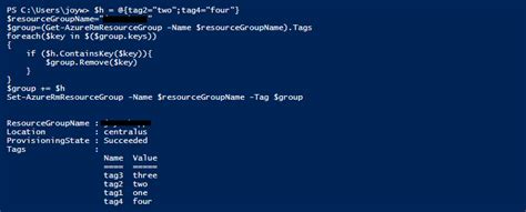 Azure Implementation Of Tags On Resources In Resource Group Using