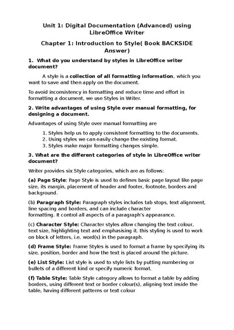 Chapter 1 Cbse Notes Unit 1 Digital Documentation Advanced Using