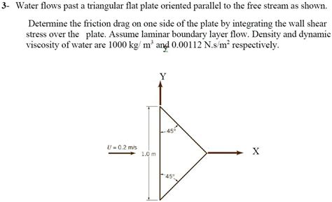 3 Water Flows Past A Triangular Flat Plate Oriented Parallel To The