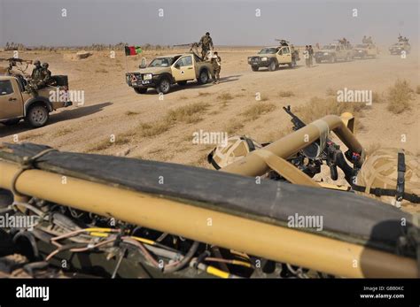 The 1st The Queens Dragoon Guards Pass An Afghan National Army Convoy