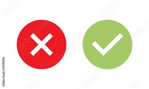 Cross Mark And Check Mark Symbol Icon Vector Wrong And Right Sign