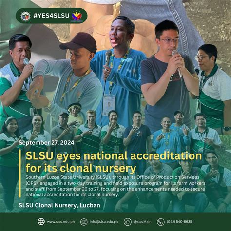 Slsu Eyes National Accreditation For Its Clonal Nursery Southern Luzon State University