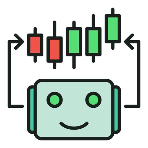 Automated Cryptocurrency Trading Bot With Candlestick Chart Colored Icon Or Sign 65650631 Vector