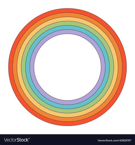 Retro Groovy Rainbow Hipster Circle Psychedelic Vector Image