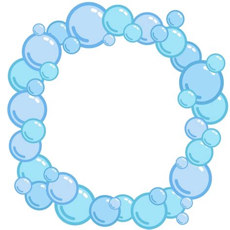 거품 프레임 비누 테두리 상자 거품 테두리 벡터 일러스트 레이 션 프리미엄 벡터