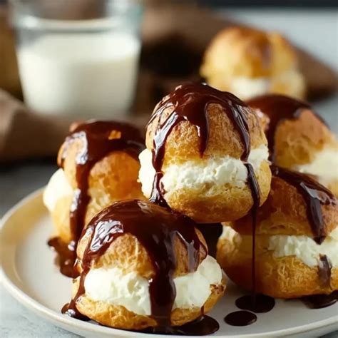 Klassische Profiteroles Ein Einfaches Und Köstliches Französisches