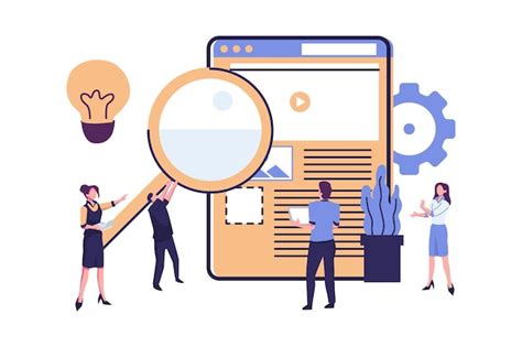 premium vector website development teamwork website coding seo