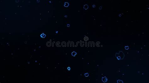 Field Of Blue Asteroids Arcade Style Loop Animation Gaming Background