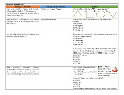 bridging mathematics pre assessment mathematics 7 discipline