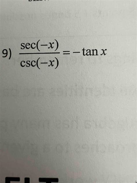 Solved 9 Sec X Csc X Tan X Formulas And Tangent Chegg Com
