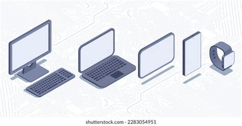 백그라운드의 아이소메트릭 벡터 일러스트레이션 컴퓨터의 디지털 스톡 벡터로열티 프리 2283054951 Shutterstock
