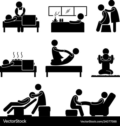 Spa And Wellness Icons Massage Therapy Vector Image