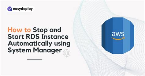 how to stop and start rds instance automatically using system manager