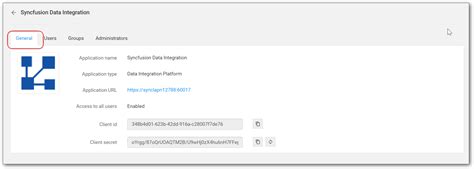 managing applications in the syncfusion user management server